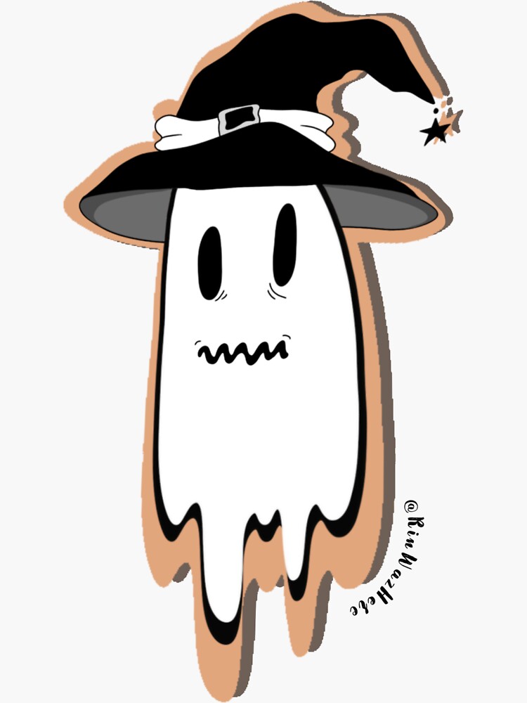 "Nelly The Nervous Ghost " Sticker for Sale by RinWuzHere | Redbubble