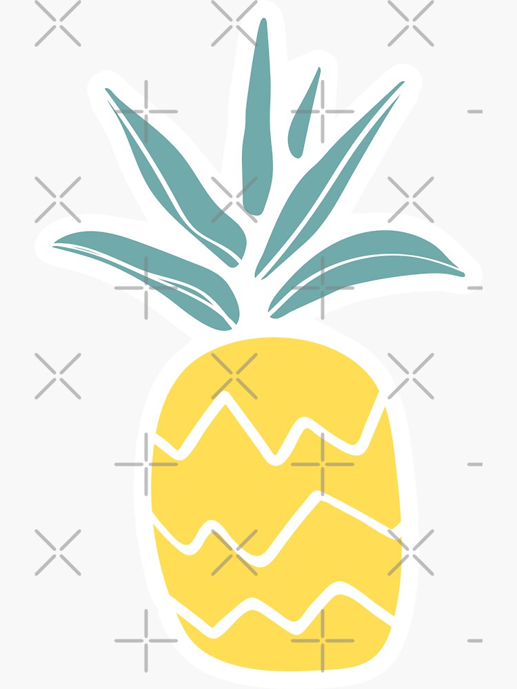 "Pineapple" Sticker for Sale by modjastore | Redbubble