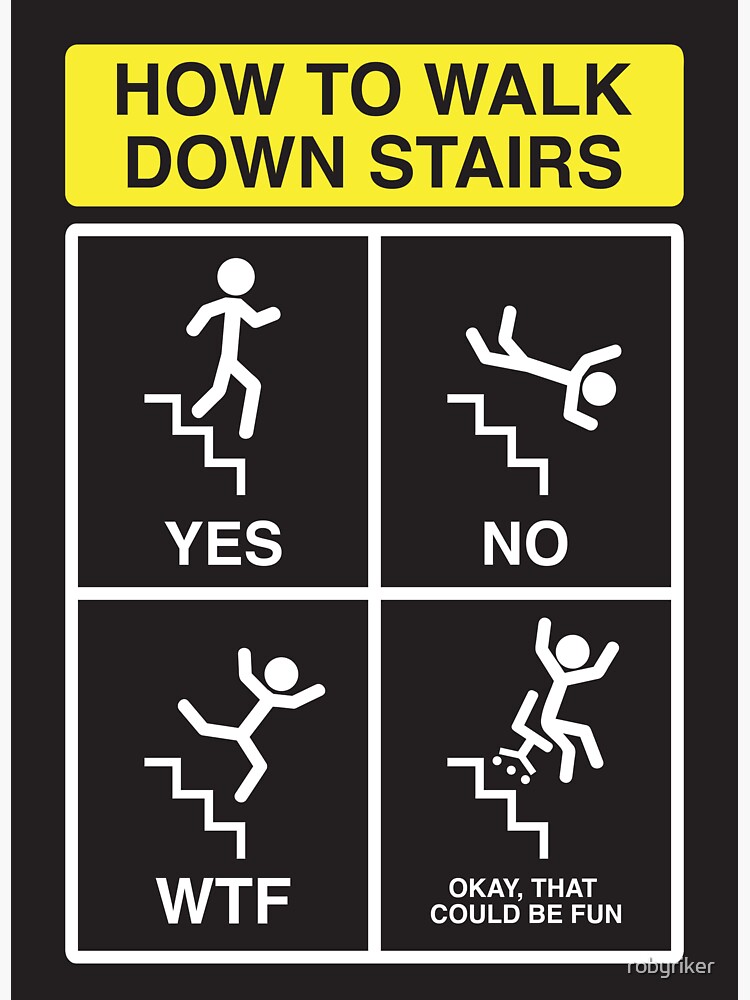 "Stair Safety" Sticker for Sale by robyriker | Redbubble