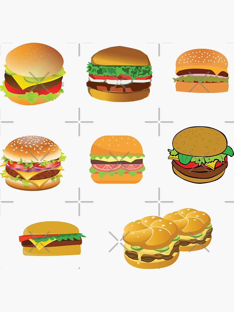 "Hamburger stickers " Sticker for Sale by mayo-shop | Redbubble