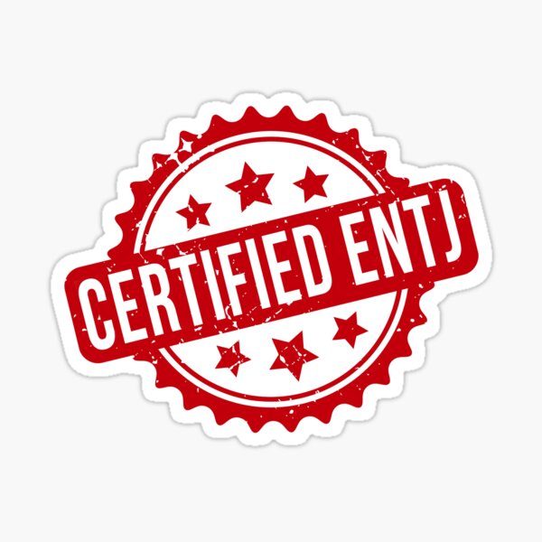 "Certified ENTJ Funny Stamp Seal Design" Sticker for Sale by ...