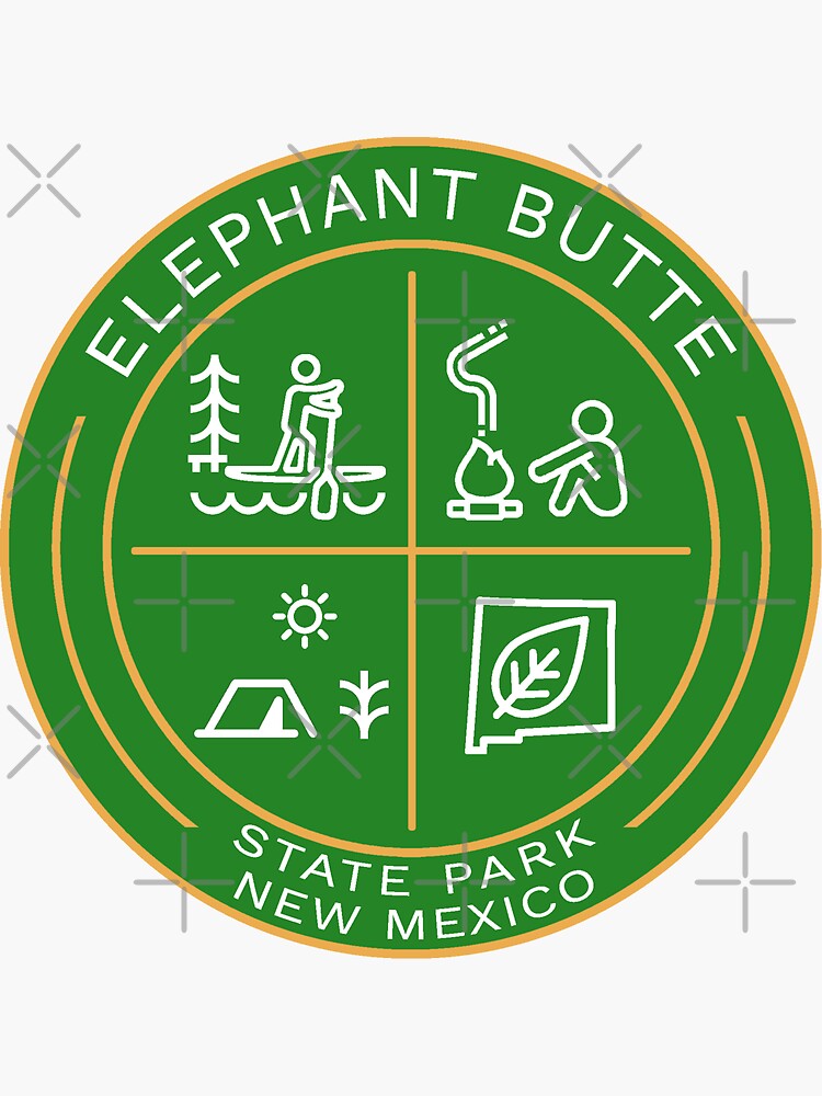 "Elephant Butte State Park Heraldic Logo" Sticker for Sale by VanyaKar ...