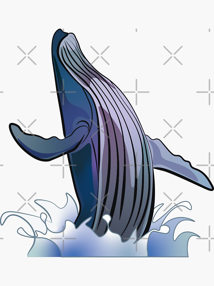 "Minimalist Humpback Whale Breaching" Sticker for Sale by InkLayer ...