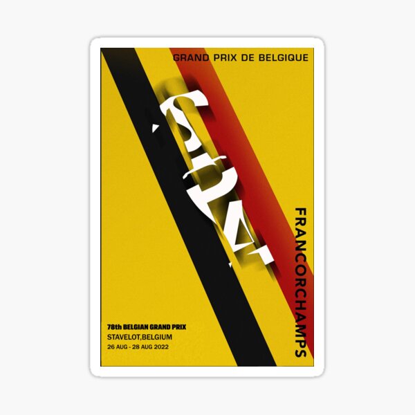 "Belgium grand prix formula one" Sticker for Sale by thatpochguy ...