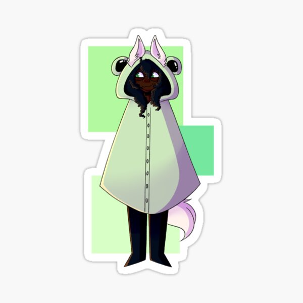 "frog poncho Jade " Sticker for Sale by aCorvidsHoard | Redbubble