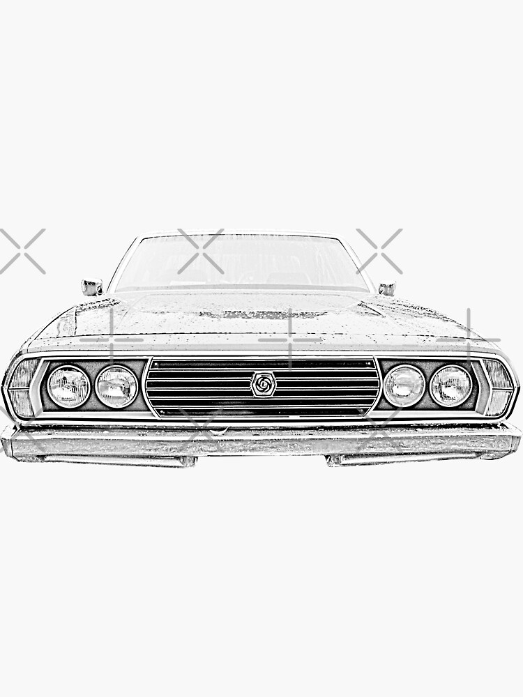 "Leyland P76 1970s Australian classic car monochrome" Sticker for Sale ...