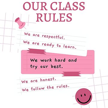 "Class Rules, Class Manners" Poster for Sale by AngelMaha | Redbubble