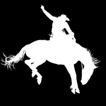 "Rodeo Bucking Bronco Horse Cowboy Riding Wild" Sticker for Sale by ...