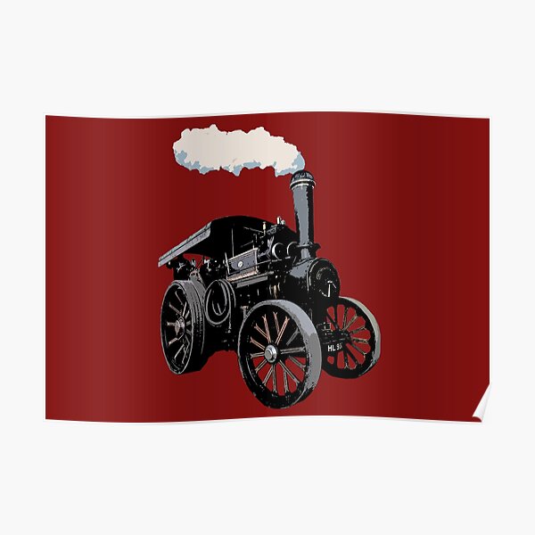 "Steam engine/Traction engine coloured" Poster for Sale by ...
