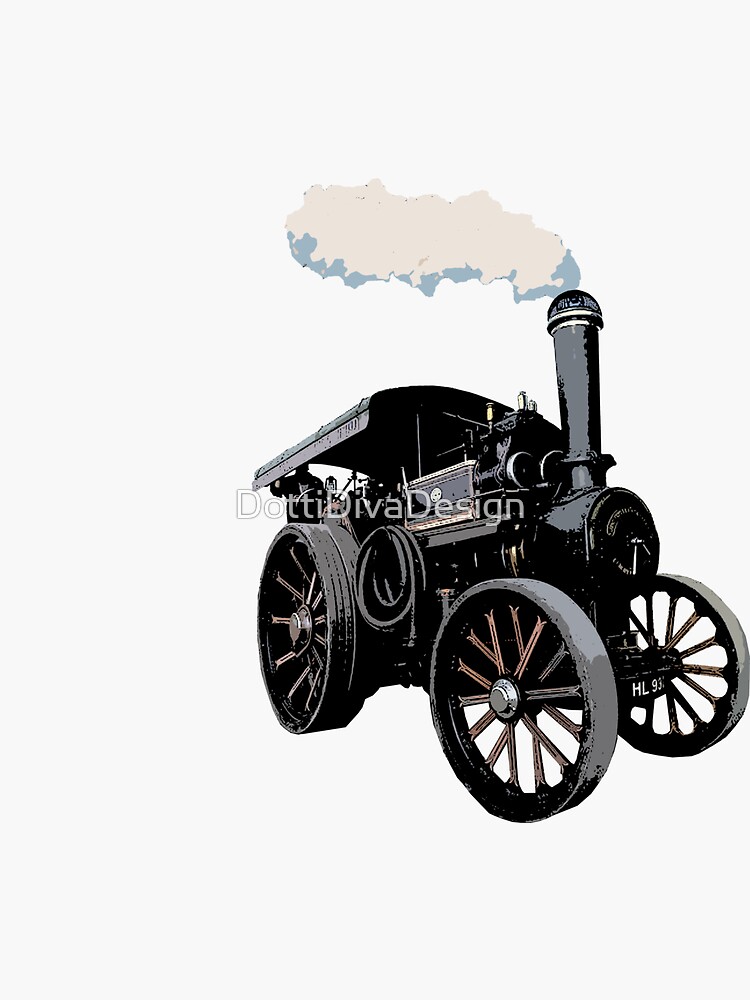 "Steam engine/Traction engine coloured" Sticker for Sale by ...