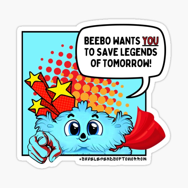 "Beebo - Save Legends of Tomorrow" Sticker for Sale by StarlingSylver ...