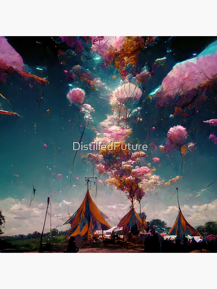 "Cloud Shapes waft into the Sky from floating tents in a Psychedelic ...