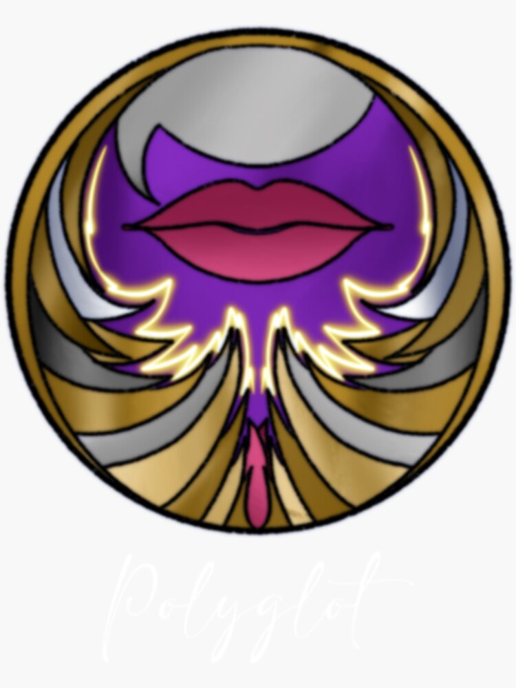 "Labeled Polyglot Ability Pin" Sticker for Sale by OpalCosmosz | Redbubble