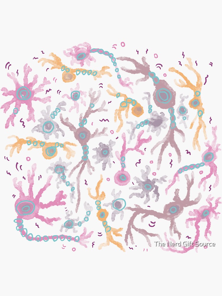 "Cute pattern made of different neurons made for creative minds ...