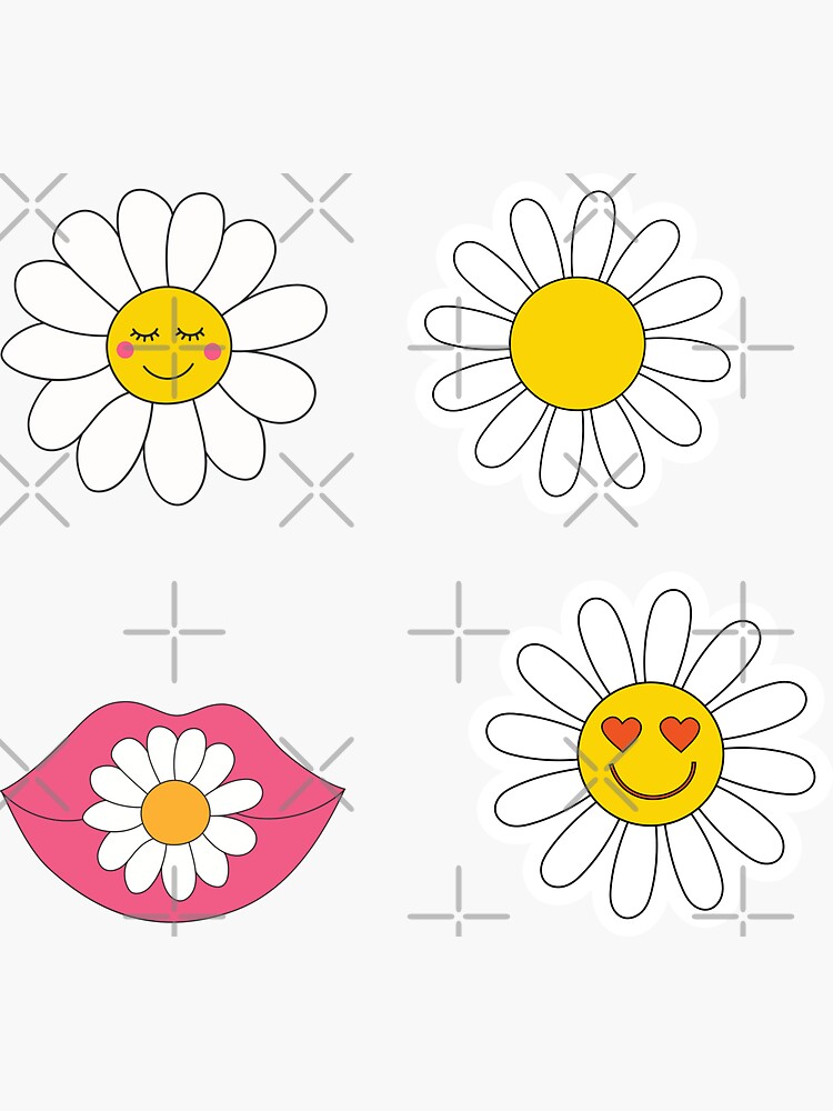 "Cute Daisy flowers Stickers Pack" Sticker for Sale by Artistusha ...