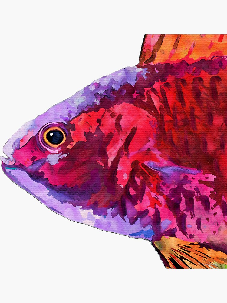 "Sea Fairy Colorful Big Tropical Fish Head Art" Sticker for Sale by ...