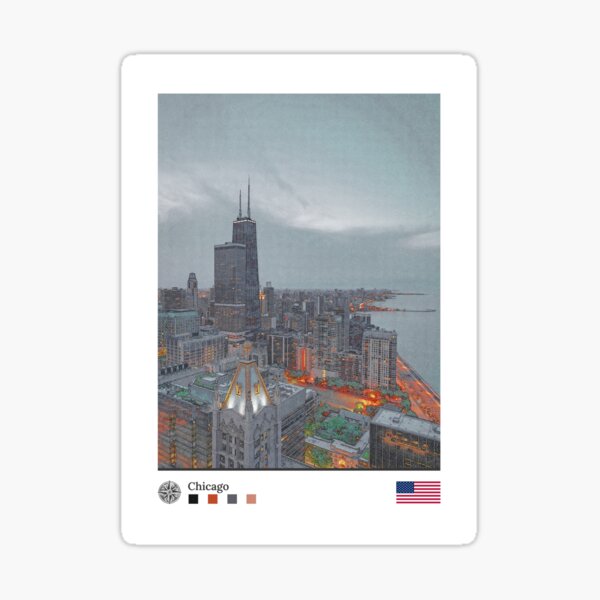 "Chicago USA City" Sticker for Sale by PostersStickers | Redbubble