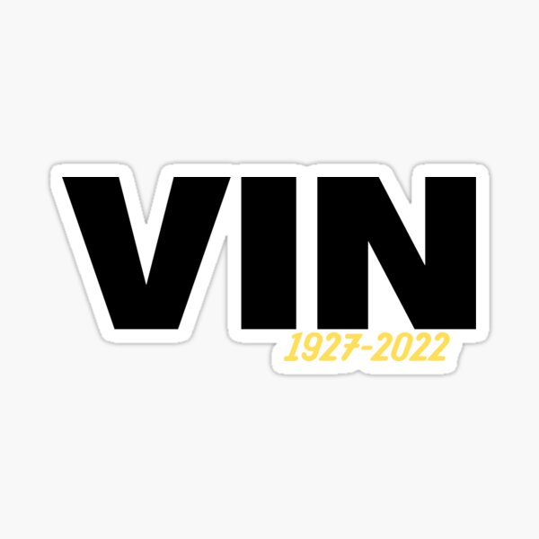"Vin- 1927-2022" Sticker for Sale by Coolpaw1 | Redbubble