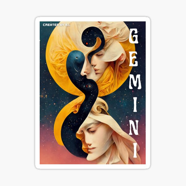 "Gemini - Zodiac Sign Created by AI" Sticker for Sale by Created-by-AI ...