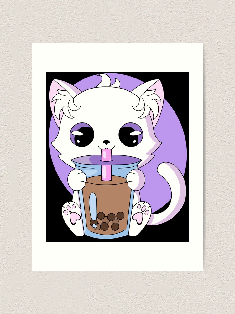 "Boba Cat" Art Print for Sale by Kawaii-Shark | Redbubble
