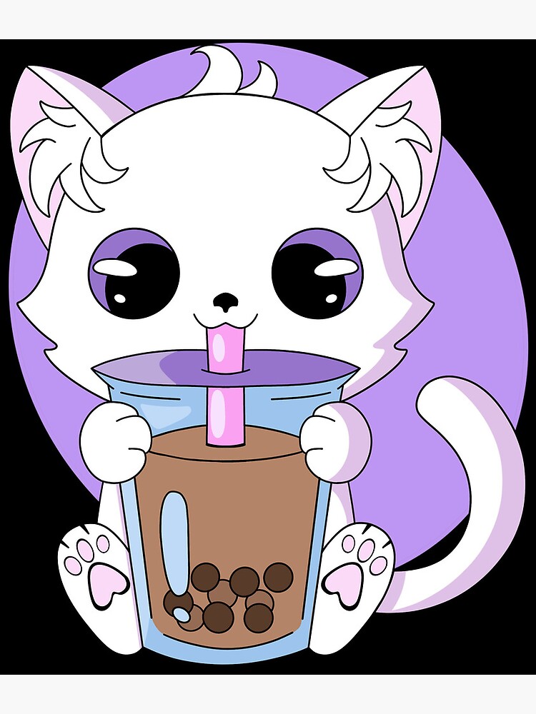 "Boba Cat" Art Print for Sale by Kawaii-Shark | Redbubble
