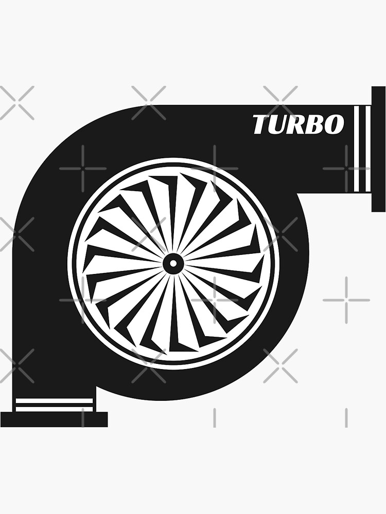 "Black and White Turbocharger" Sticker for Sale by TheSupercarClub ...
