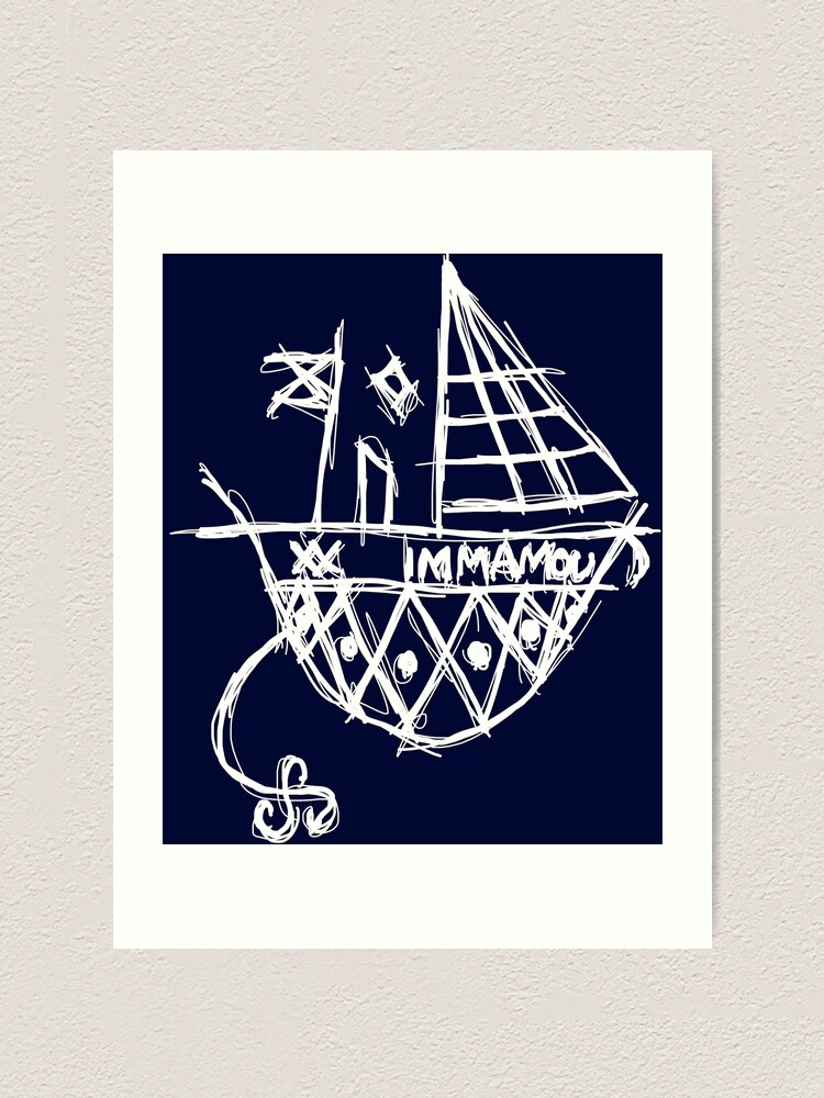 "Dark and Gritty Agwe Vodoun Voodoo Veve Symbol" Art Print for Sale by ...