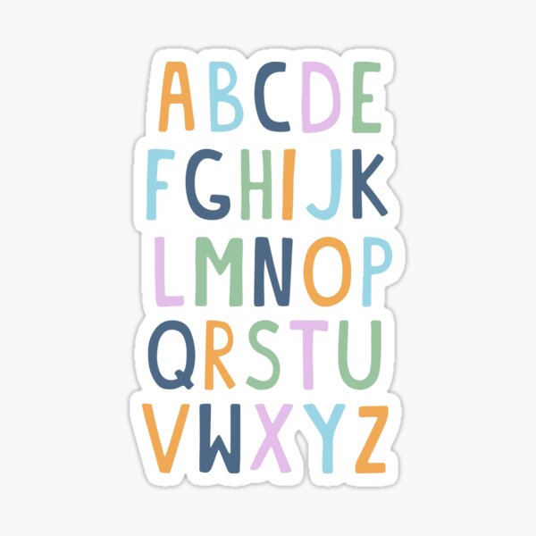 "Cute Alphabet Letters" Sticker for Sale by Newluck01 | Redbubble