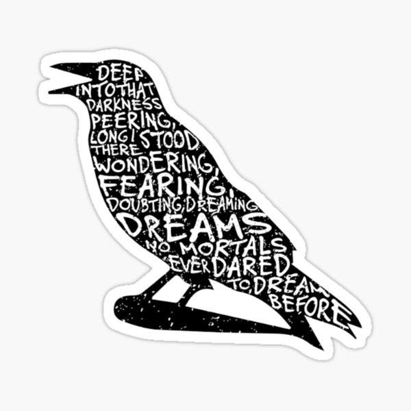 "Writing Raven Silhouette" Sticker for Sale by SilhouettesShop | Redbubble