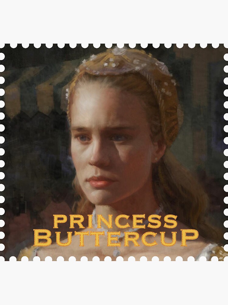 "Princess Buttercup Collector’s Stamp (on White)" Sticker for Sale by ...