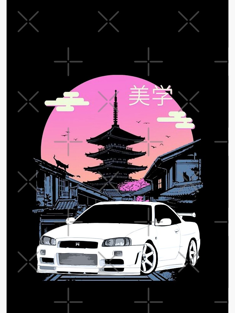 "90s GT-R R34 Japanese Aesthetic" Spiral Notebook for Sale by ...