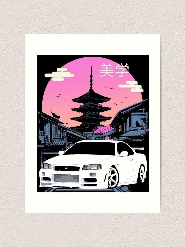 "90s GT-R R34 Japanese Aesthetic" Art Print for Sale by FromThe8Tees ...