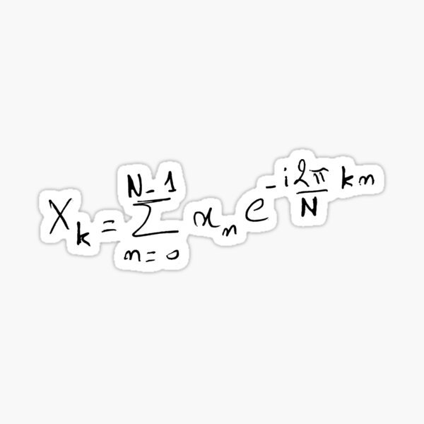 "Discrete Fourier transform equation, math basics handwritten" Sticker ...