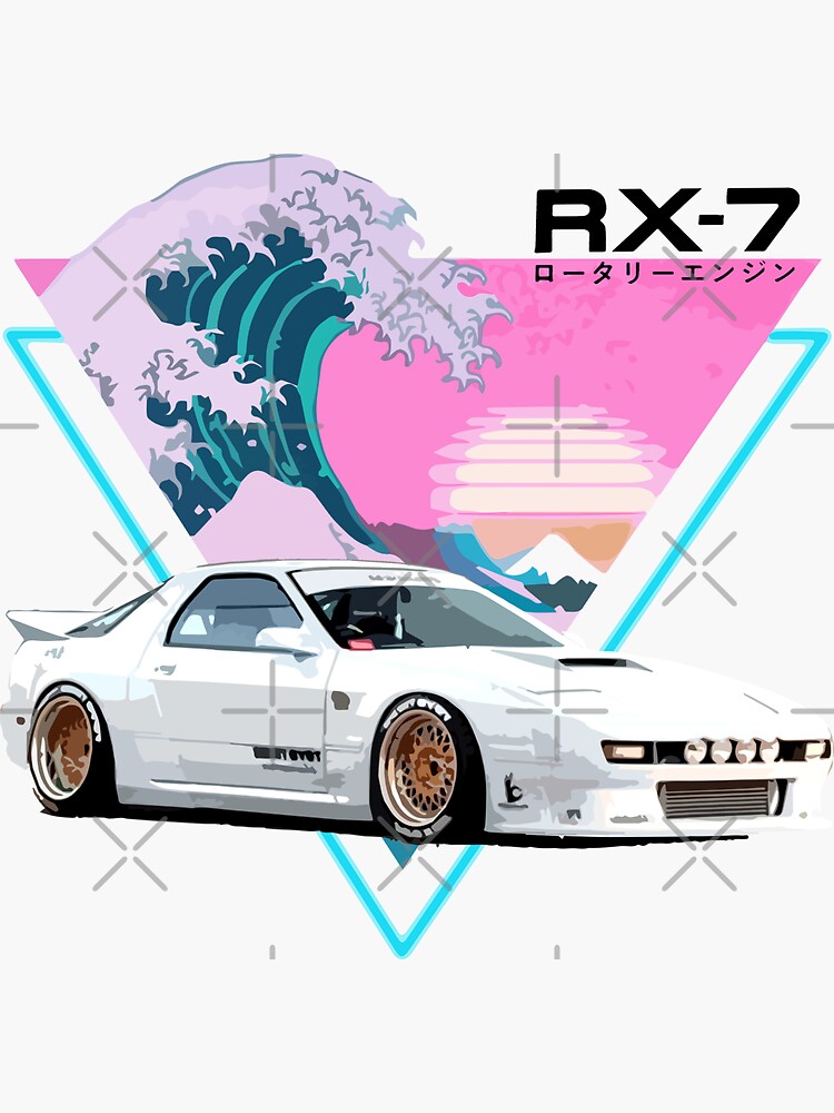 "RX-7 Vaporwave Japanese Wave JDM" Sticker for Sale by FromThe8Tees ...