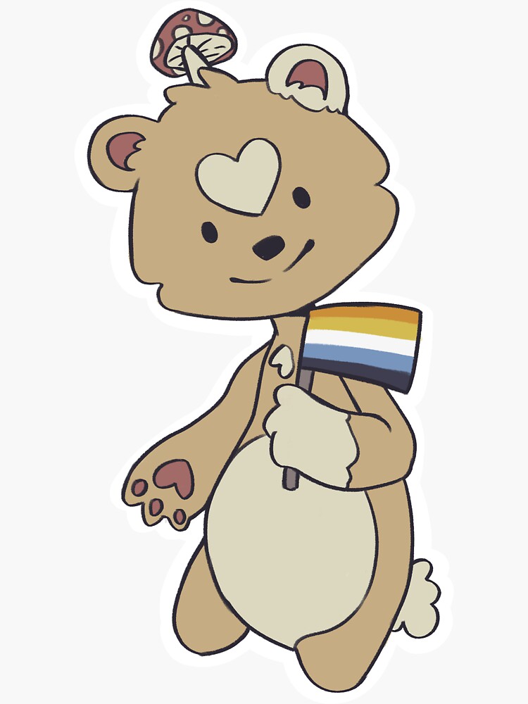 "Cute AroAce Pride Bear" Sticker for Sale by LinkingFinn | Redbubble