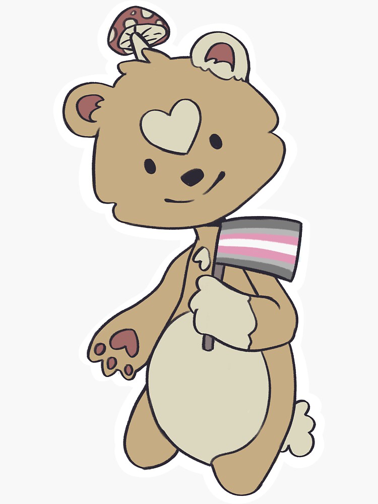 "Cute Demigirl Pride Bear" Sticker for Sale by LinkingFinn | Redbubble