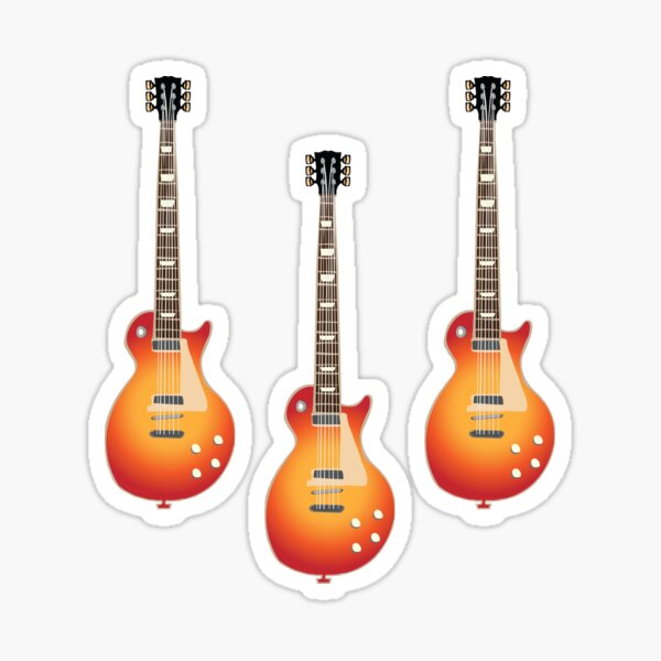 "Electric Guitar in red and orange" Sticker for Sale by DrawForth2020 ...
