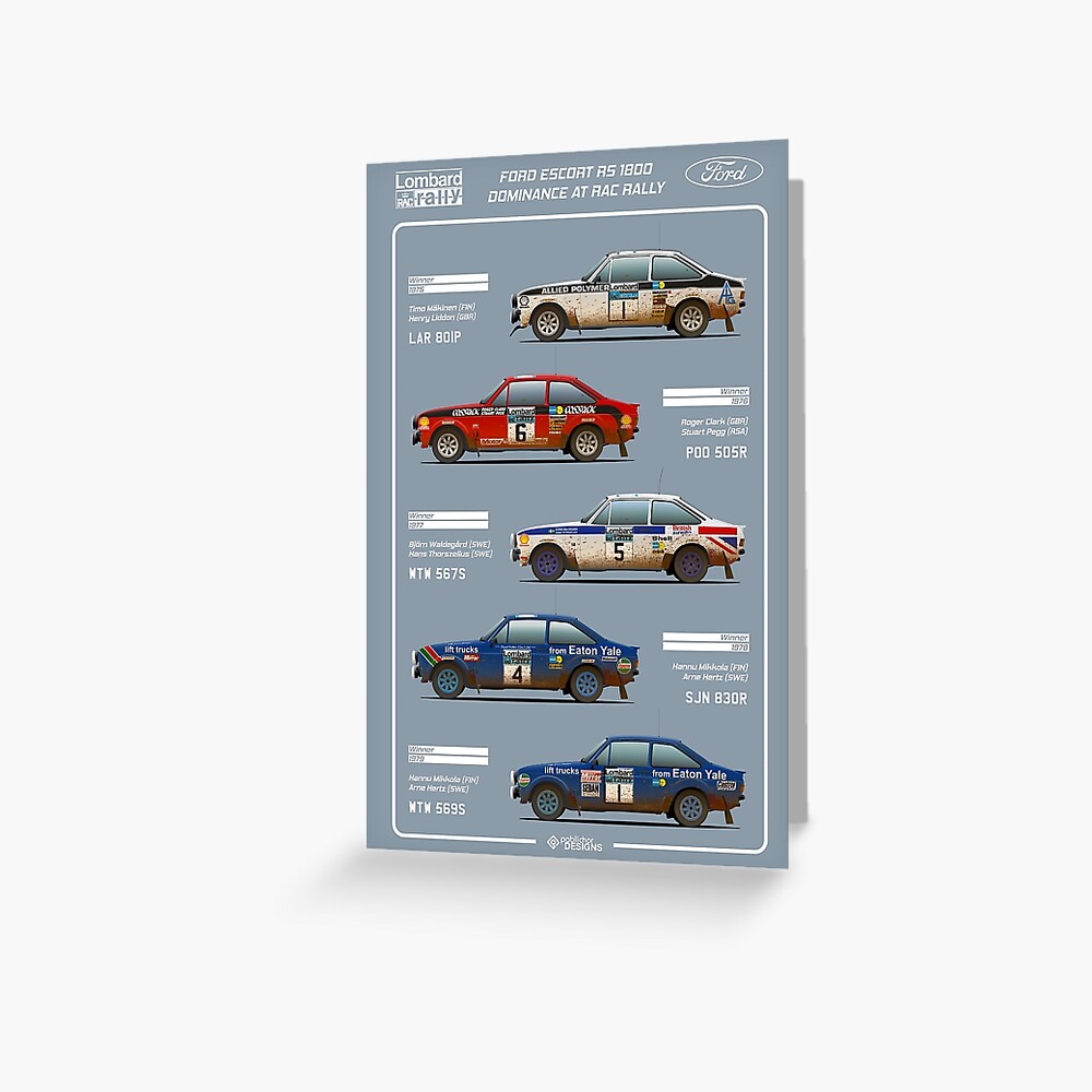 "Ford Escort RAC Rally Tribute" Greeting Card for Sale by pablichor ...