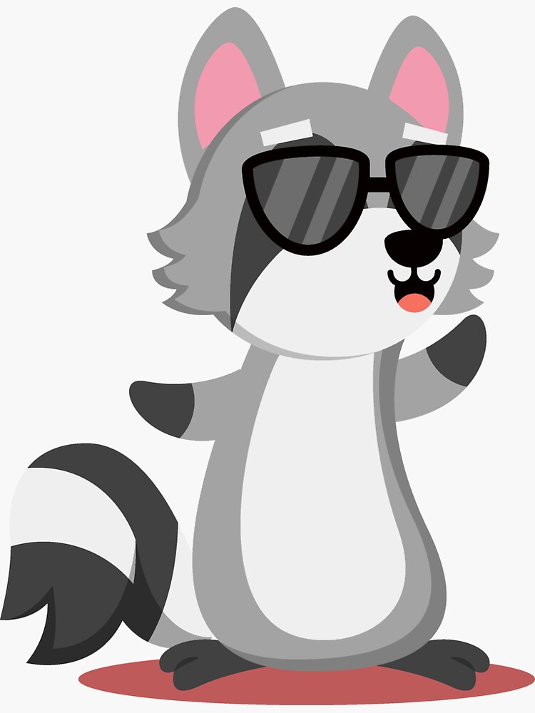 "Cool Raccoon" Sticker for Sale by Dzonika | Redbubble