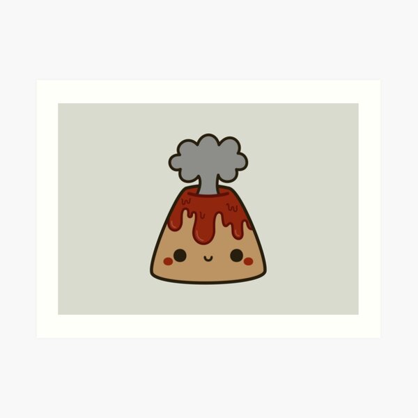 "Cute volcano" Art Print for Sale by peppermintpopuk | Redbubble