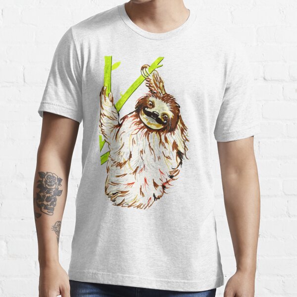 "Sloth with moustache " T-shirt for Sale by drknice | Redbubble | sloth ...