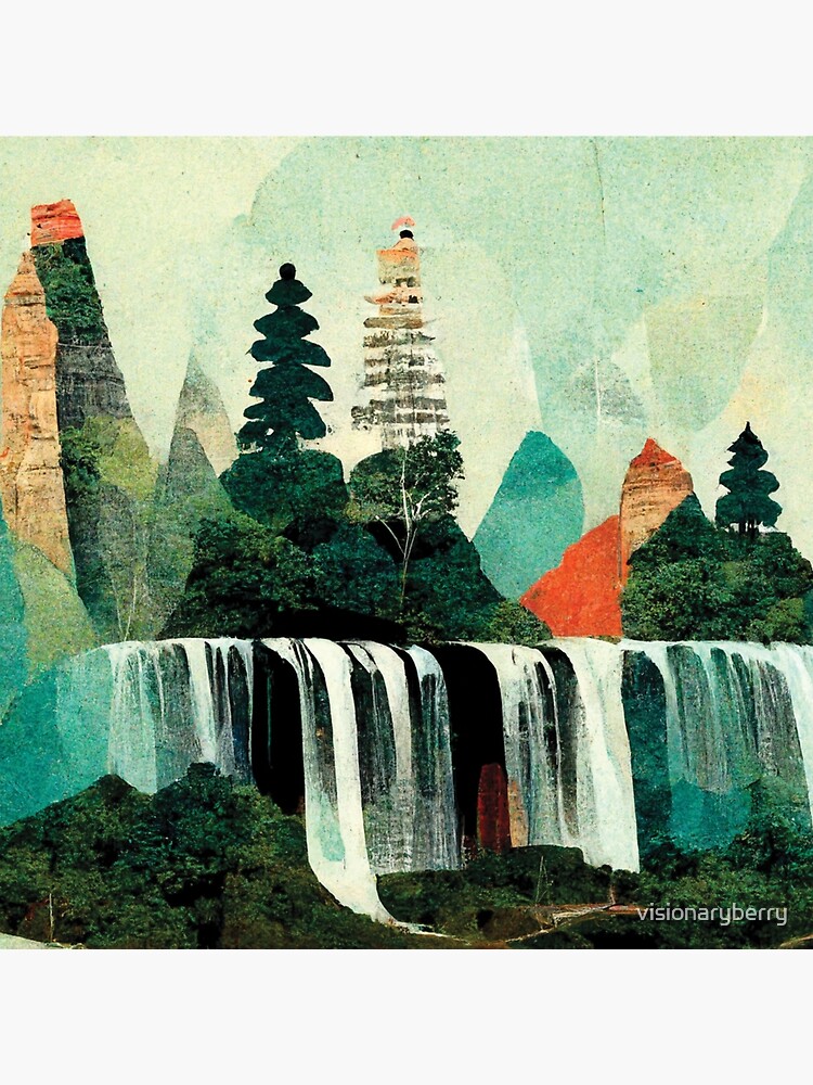 "Forest Waterfalls Collage" Poster for Sale by visionaryberry | Redbubble
