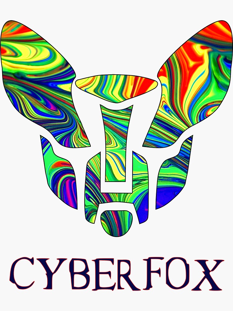"CyberFox - the cyber fox in psychedelic colors with raised ears ...