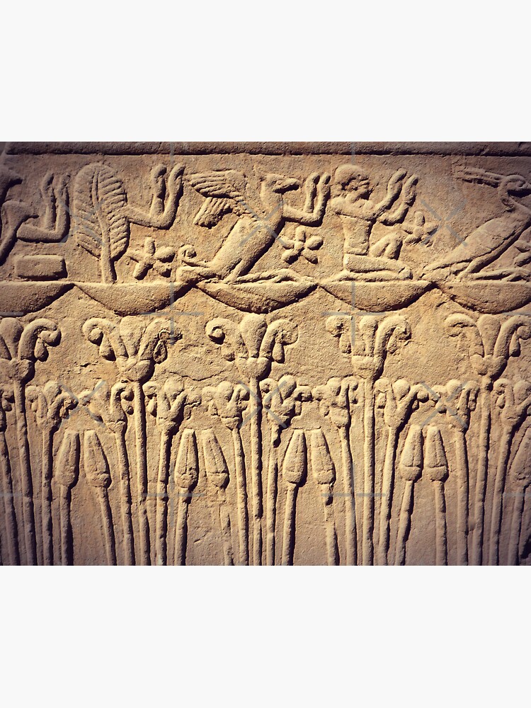 "Karnak temple in Luxor, small temple of Ptah, bas relief, lotus ...
