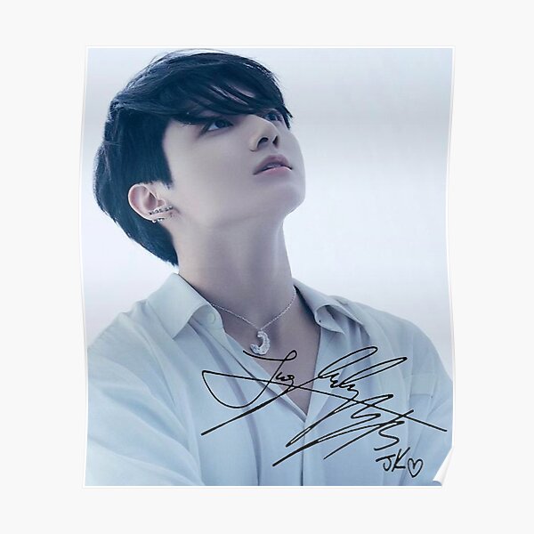 "BTS Jungkook Signed Photo " Poster for Sale by margueritta | Redbubble