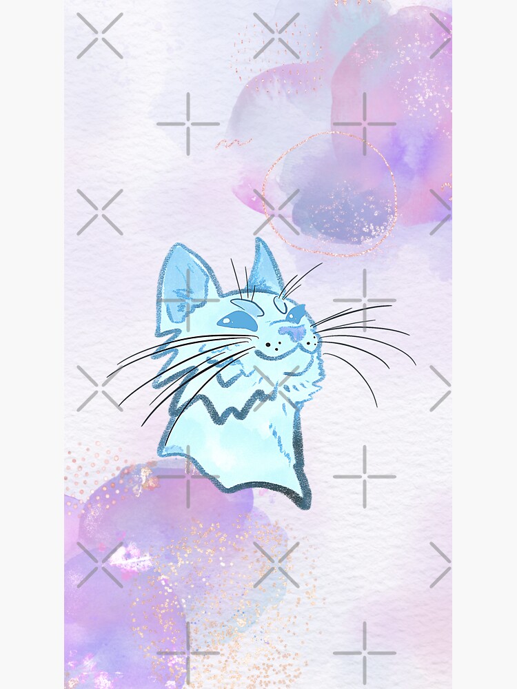 "Spirit Cat on Watercolor" Sticker for Sale by Asmodai | Redbubble