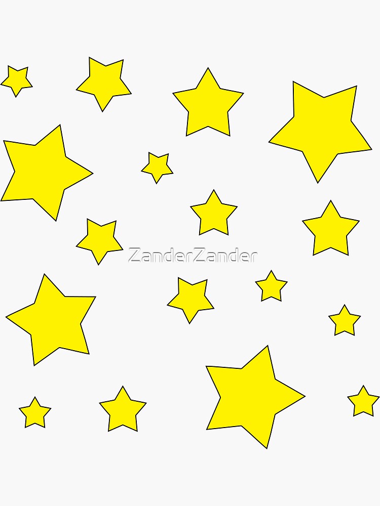 "classic yellow star pack" Sticker for Sale by ZanderZander | Redbubble