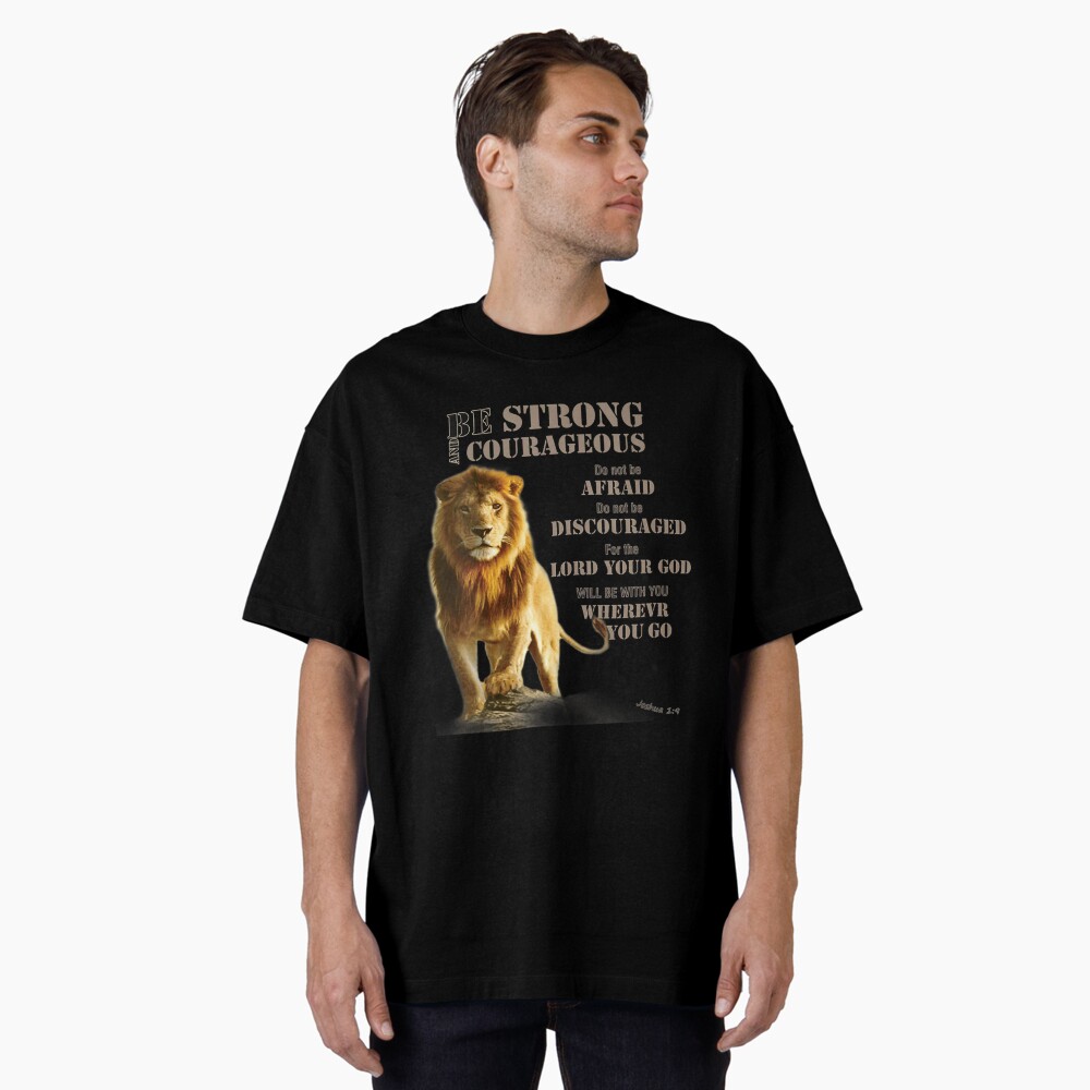 "Womens Be Courageous Joshua 19 strong - lion - Judah- lord- V-Neck ...