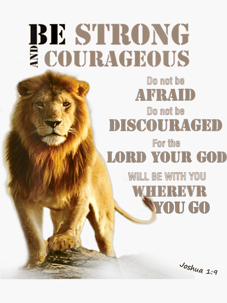 "Womens Be Courageous Joshua 19 strong - lion - Judah- lord- V-Neck ...