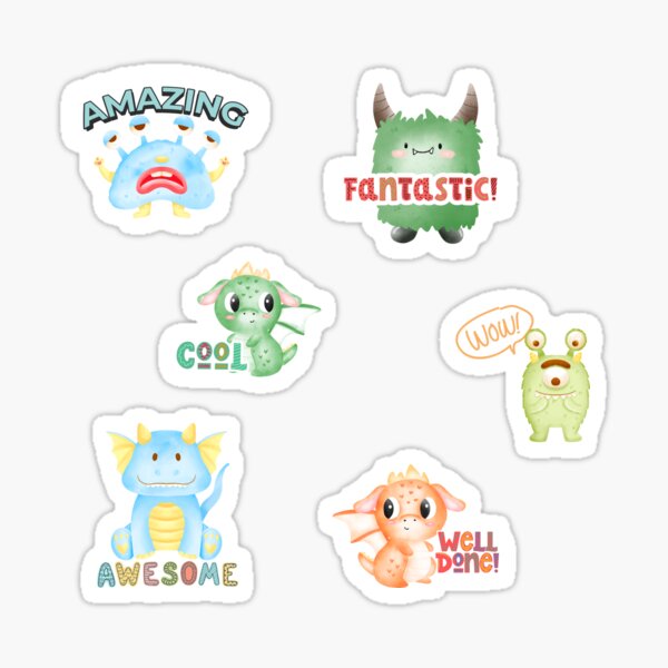 "Positive Reinforcement Monsters" Sticker for Sale by Unlocked-Art ...